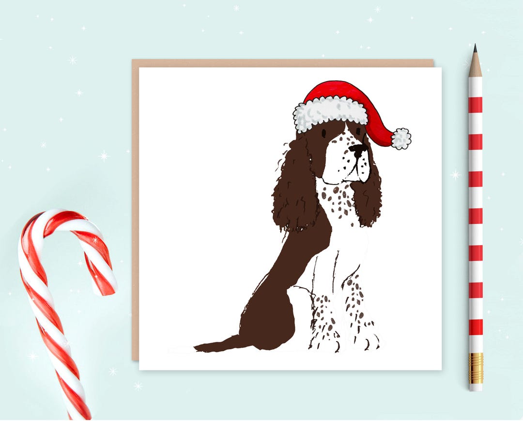 English Springer Spaniel Christmas Card Christmas Gift for - Etsy