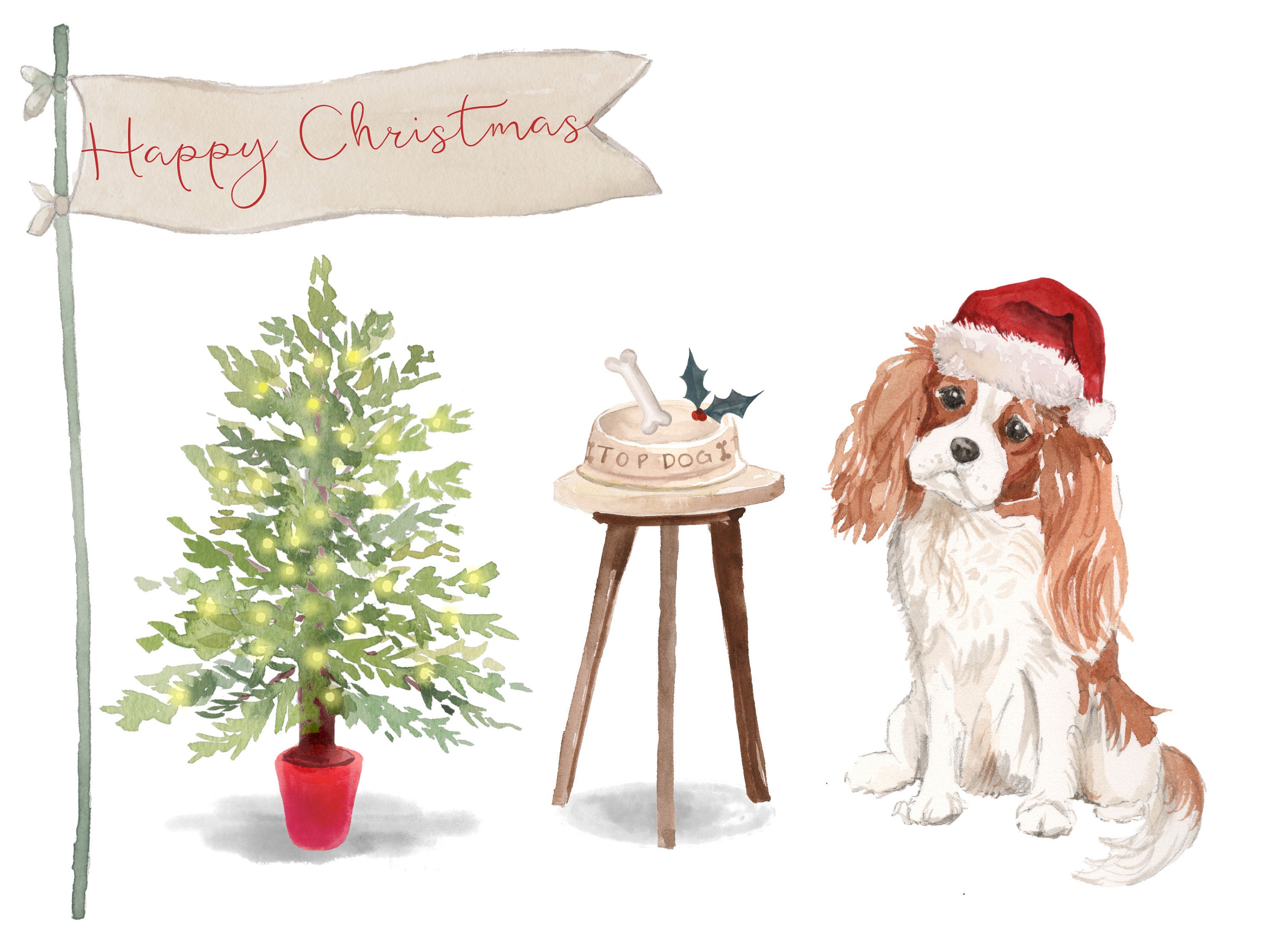 Cavalier King Charles Spaniel Christmas Card Christmas Gift - Etsy UK