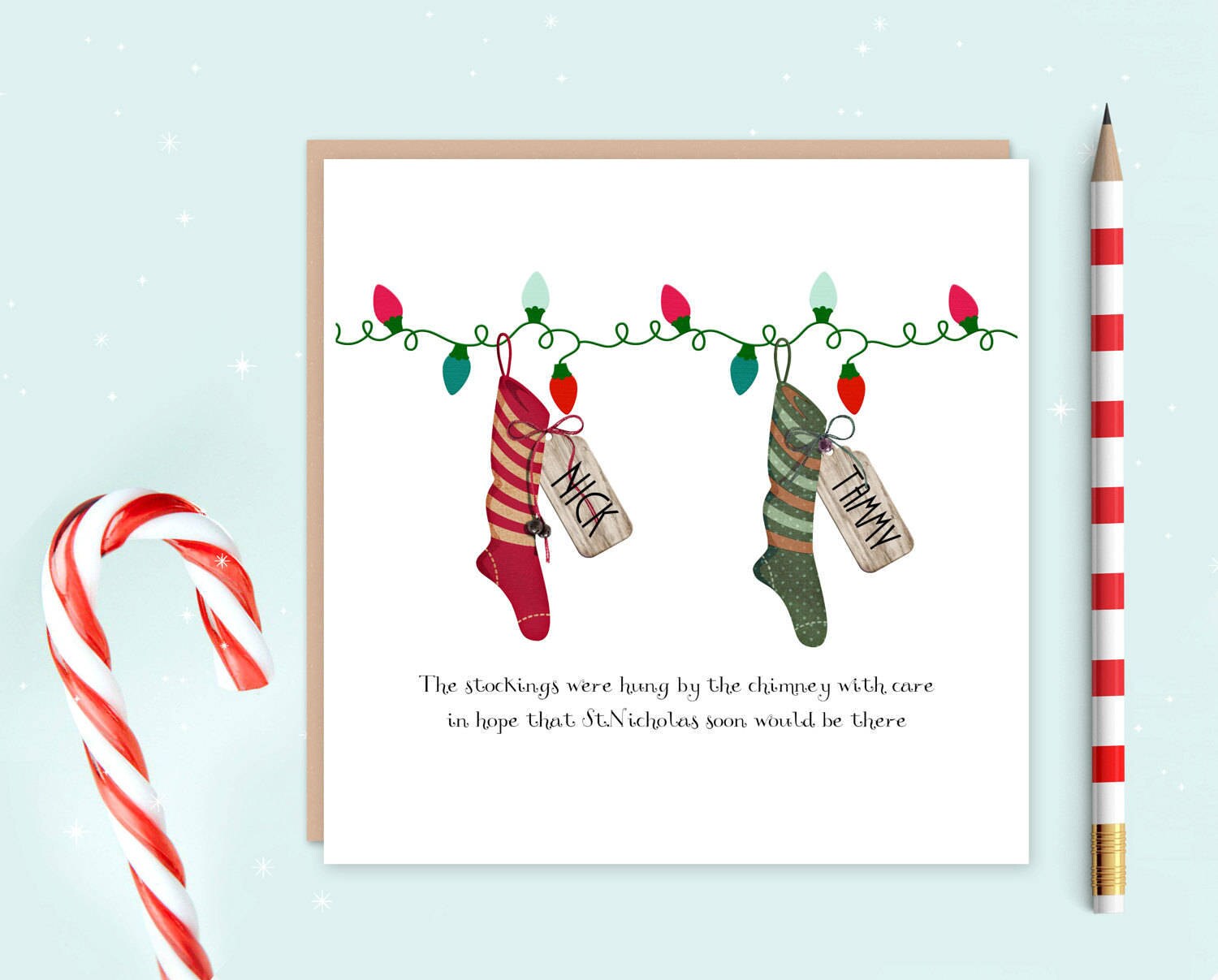 Christmas Stockings Christmas Card - Etsy UK