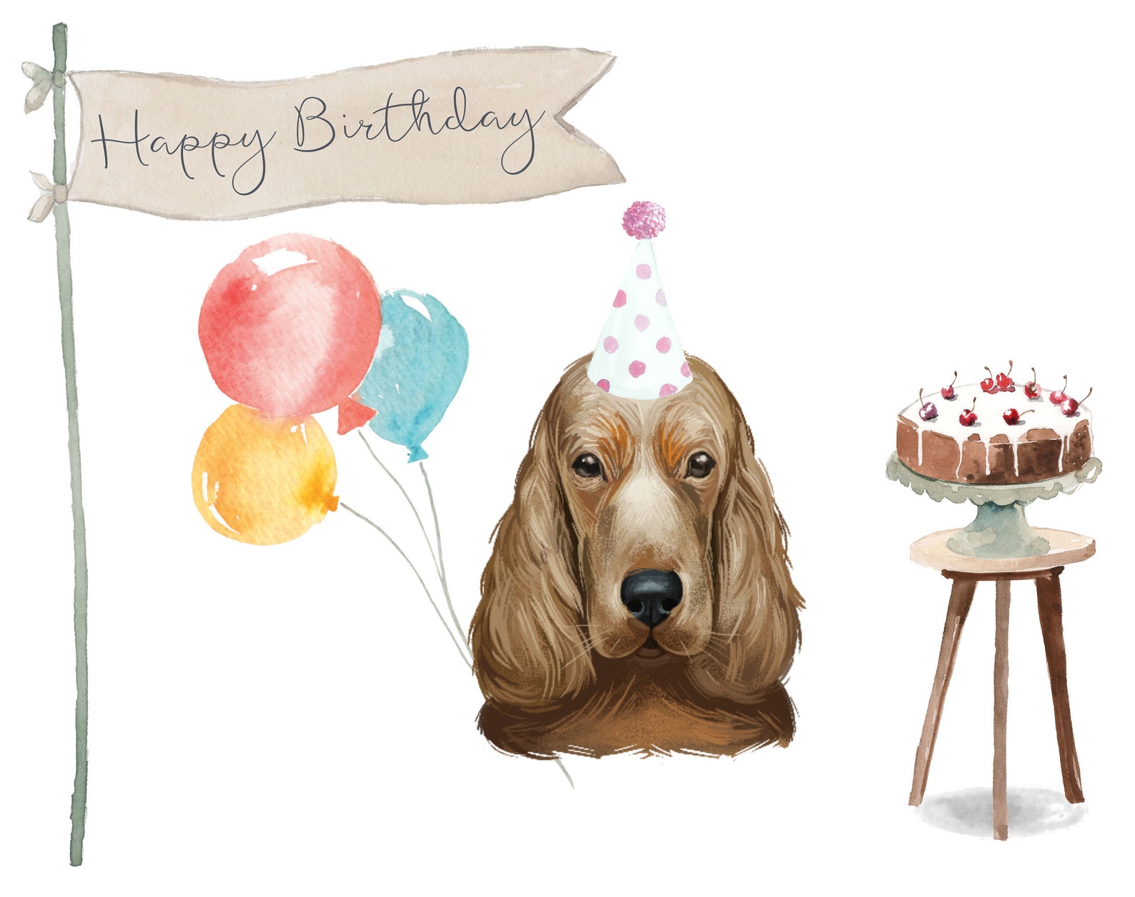 English Cocker Spaniel Birthday Card English Cocker Spaniel - Etsy UK