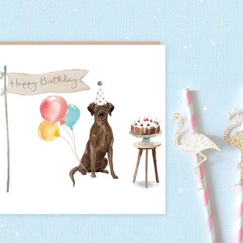 Personalised Labrador Birthday Card Black Labrador Card - Etsy