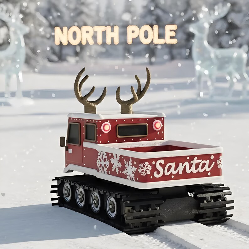 New Santa's Christmas Snowcat 3D Model .STL .3MF Files With Assembly ...