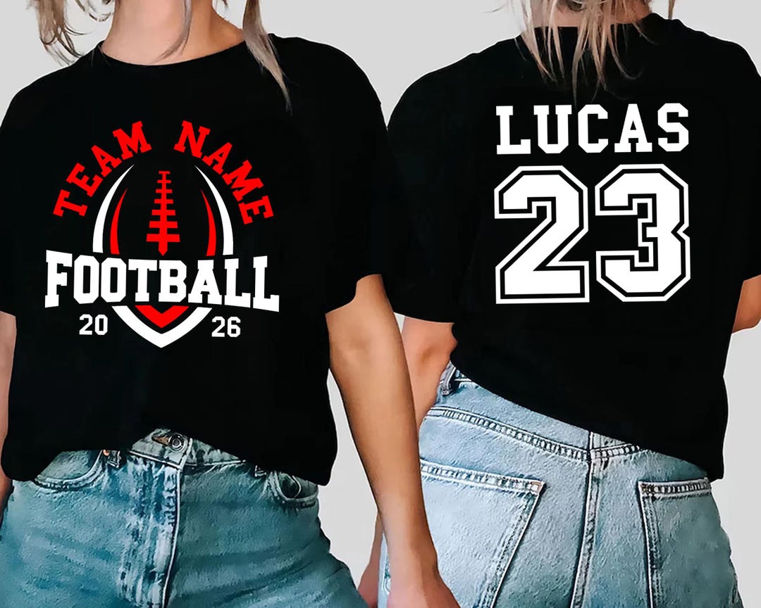 Custom Football Team Shirt: Personalized Name & Number Tee - Etsy