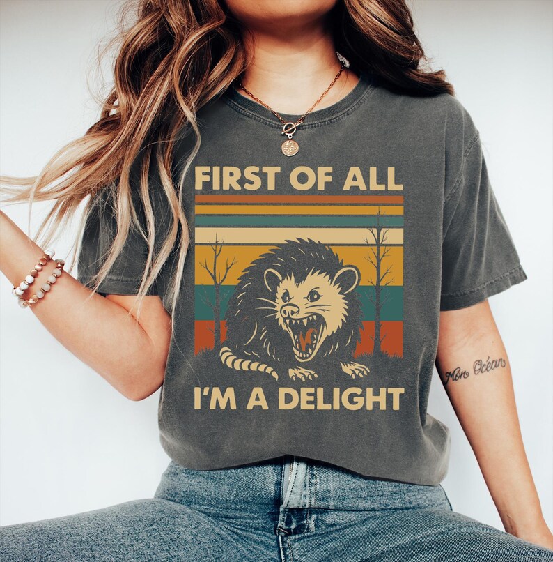 Comfort Colors Opossum Shirt : Vintage Style Feral Meme Retro Clothing ...