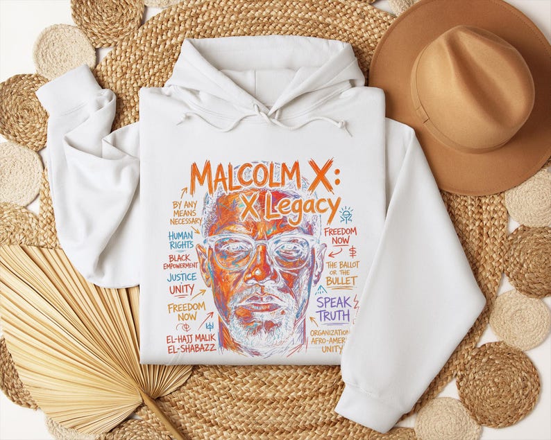 Malcolm X Hoodie: Justice Unity Pullover, Black History Month - Etsy