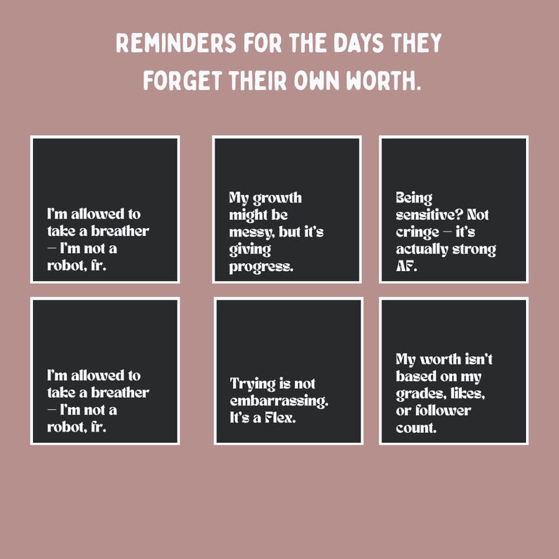 Affirmation Cards for Teens: Printable Self-care Vibe Jar (digital ...