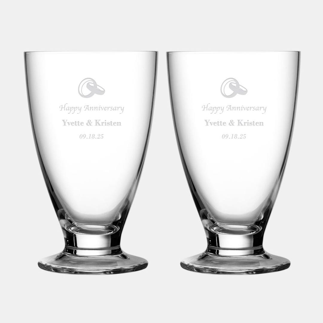 Personalized Wedding Rings Nambe Skye Tumblers Tall Pair, 14oz - Etsy