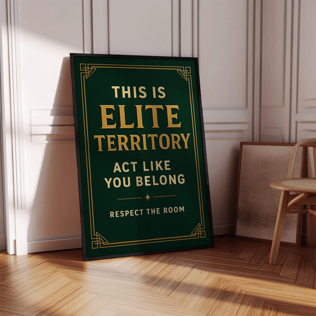 Elite Territory Typography Art Print, Funny Office Decor (digital ...