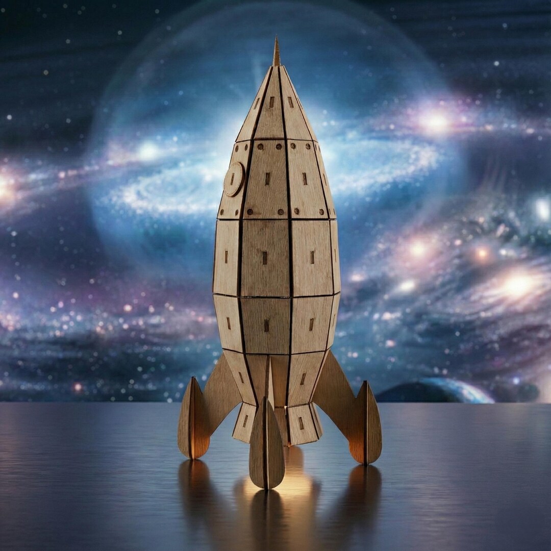Wooden Rocket Spaceship Laser Cut File, 3D Puzzle Toy, MDF Model - Etsy