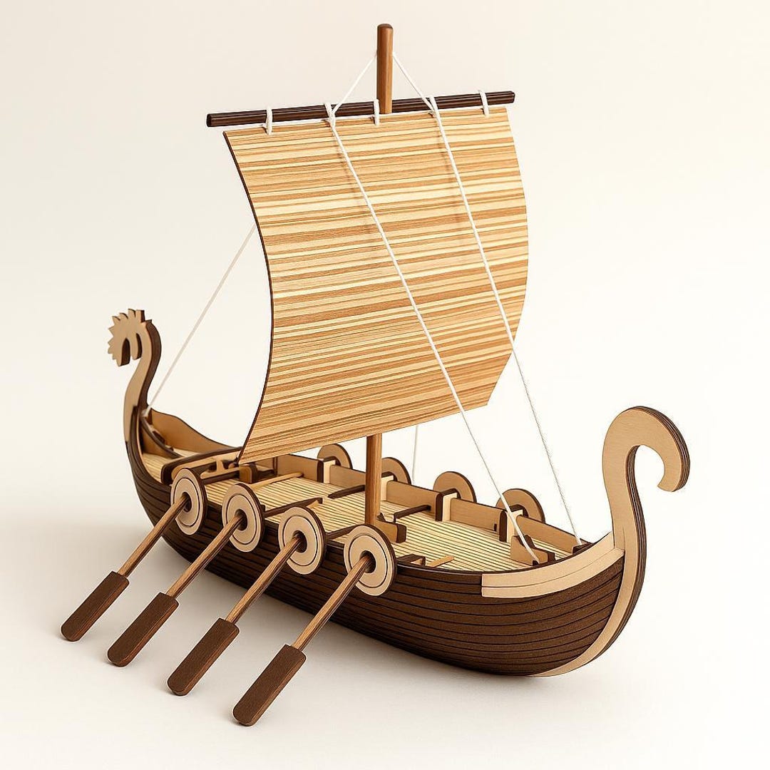 Buy Viking Ship Model | CDR Laser Cut File (digital Download) Online in ...
