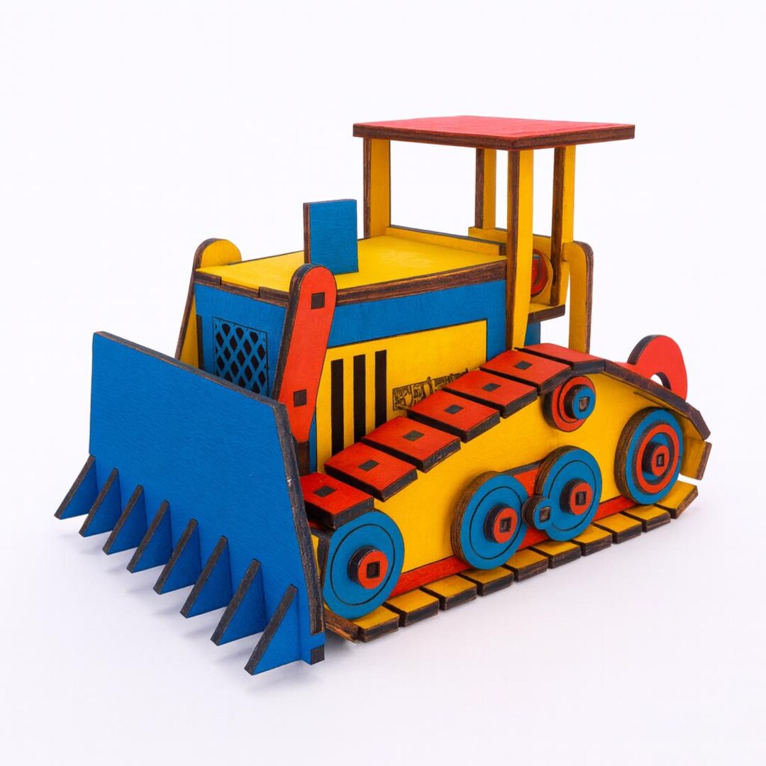 Wooden Bulldozer Puzzle - Laser Cut 3D Model, No Glue Needed - Etsy ...