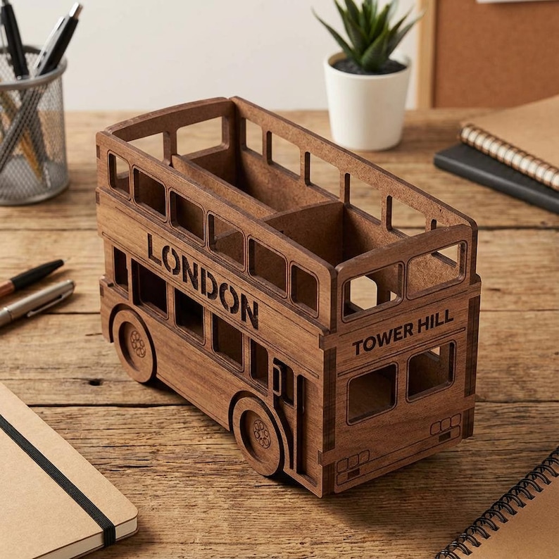 London Bus Pencil Holder Laser Cut File | (digital Download) - Etsy Canada