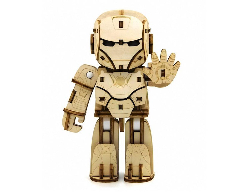 3D Wooden Robot Puzzle Laser Cut CDR File (digital Download) - Etsy