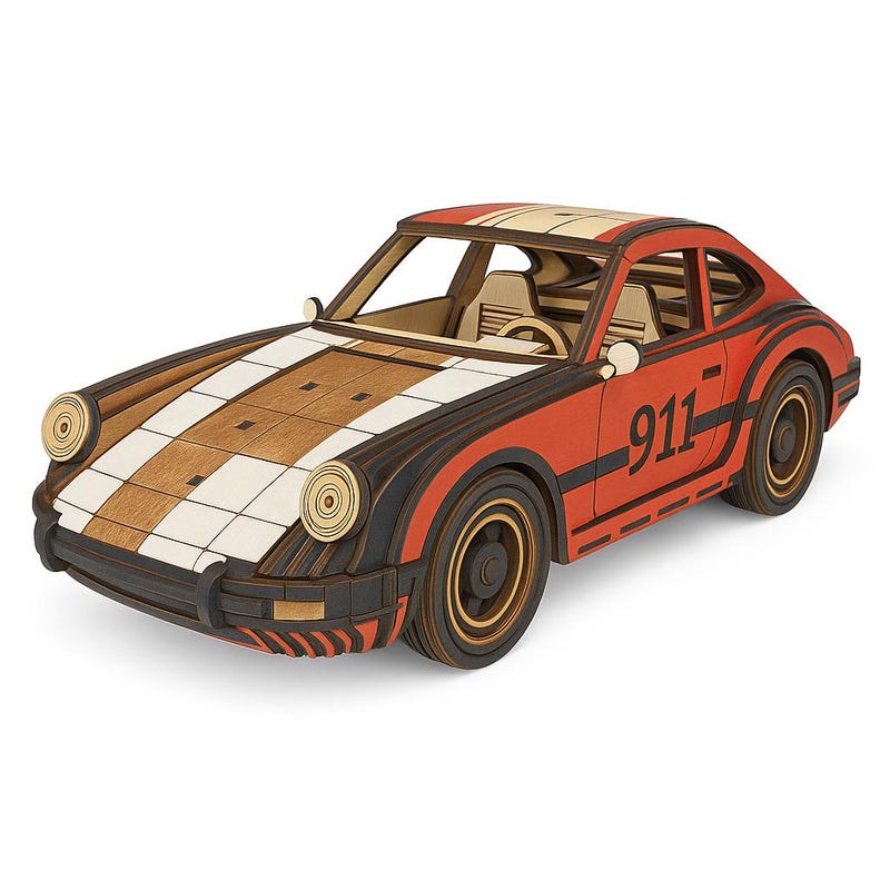 Porsche Wood Model - Etsy