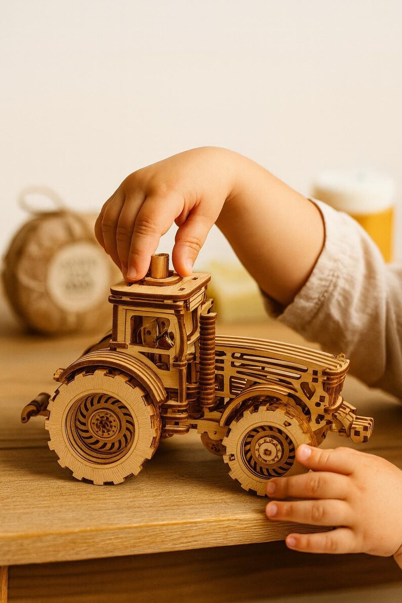 3D Tractor Wooden Model | 3mm Laser Cut | CDR DXF SVG Files - Etsy