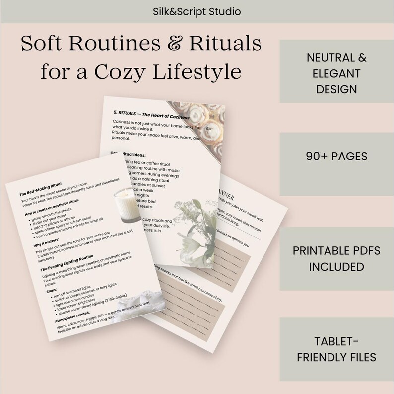 Cozy Life Workbook Hygge Lifestyle Guide Slow Living Planner Soft Life ...