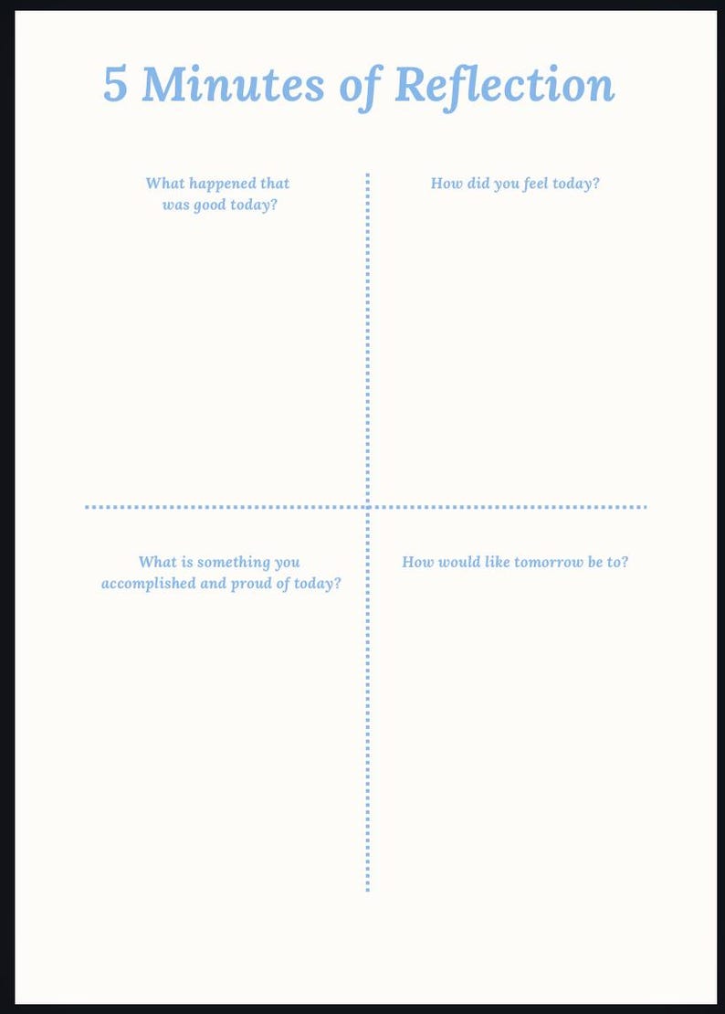 5 Minutes of Reflection - Etsy