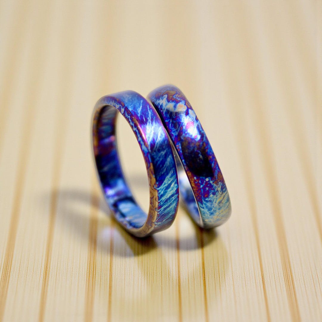 Titanium Couple Engagement Rings, Statement Rings, Unique Promise Rings ...