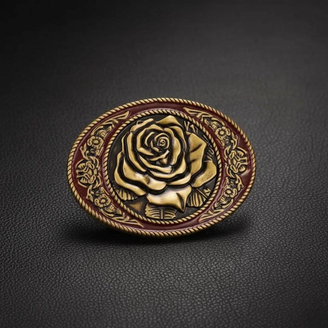 Vintage Gold Rose Belt Buckle for Women, Floral Accessory, Cowgirl Chic ...