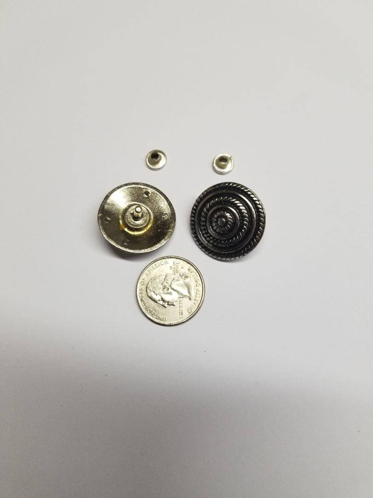 Round Silvertone Rivet Back Conchos Concho Rope Concho - Etsy