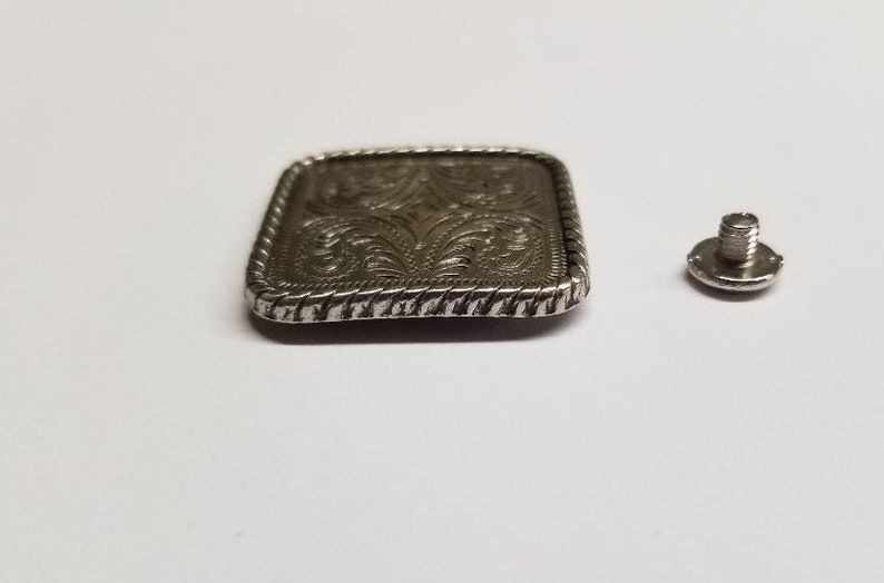 Rope Trim Square Concho, 1-1/4 Inch Square Conchos, Screwback, Screw ...