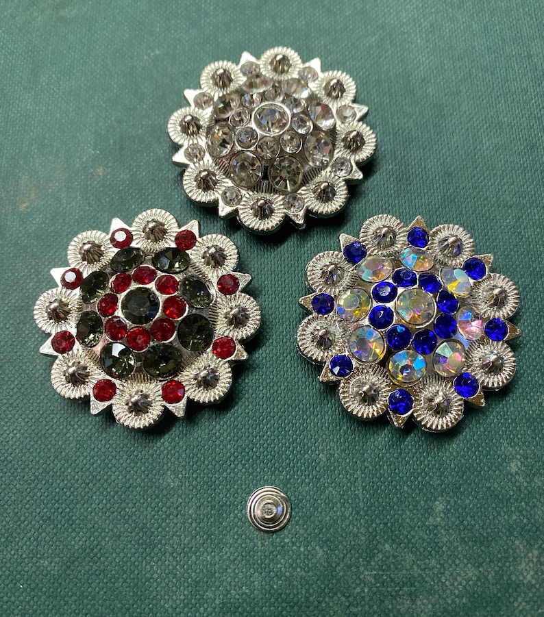 Rhinestone Concho Crystal Concho Bling Concho - Etsy