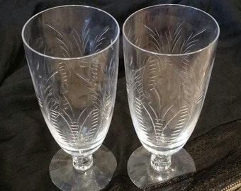 Etched Wheat Glasses | Etsy