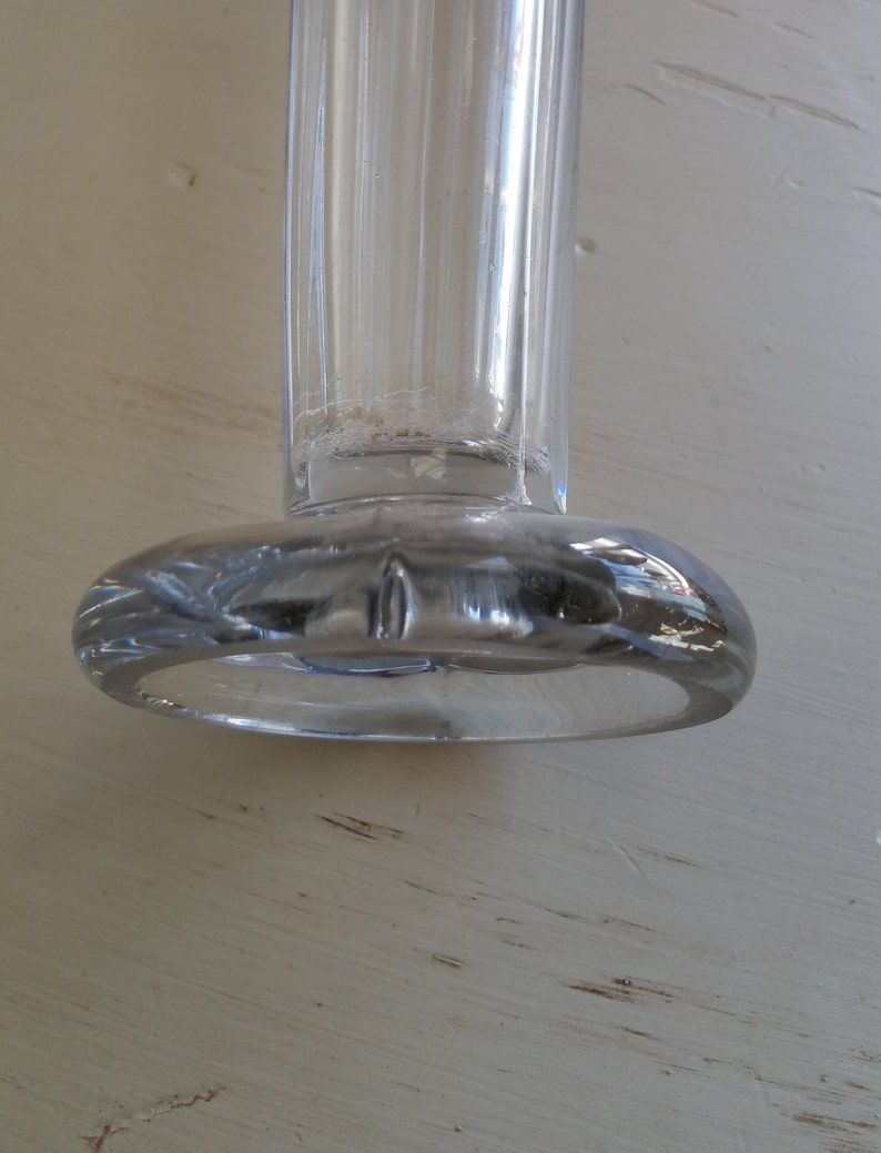 Vintage Clear Pressed Glass Vase, Flared Glass Vase, Vintage Vase ...