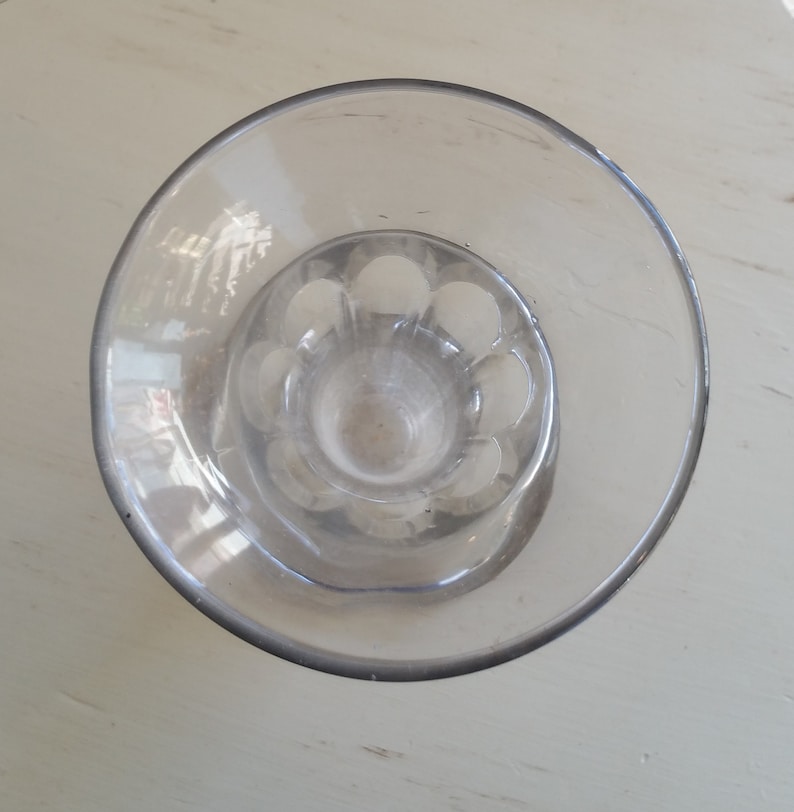 Vintage Clear Pressed Glass Vase, Flared Glass Vase, Vintage Vase ...