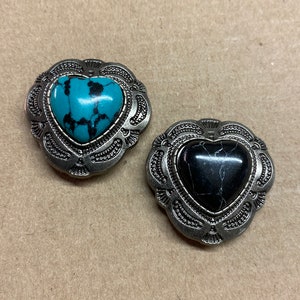 Heart Shaped Concho - Western Concho - Conchos - Natural Stone Concho ...