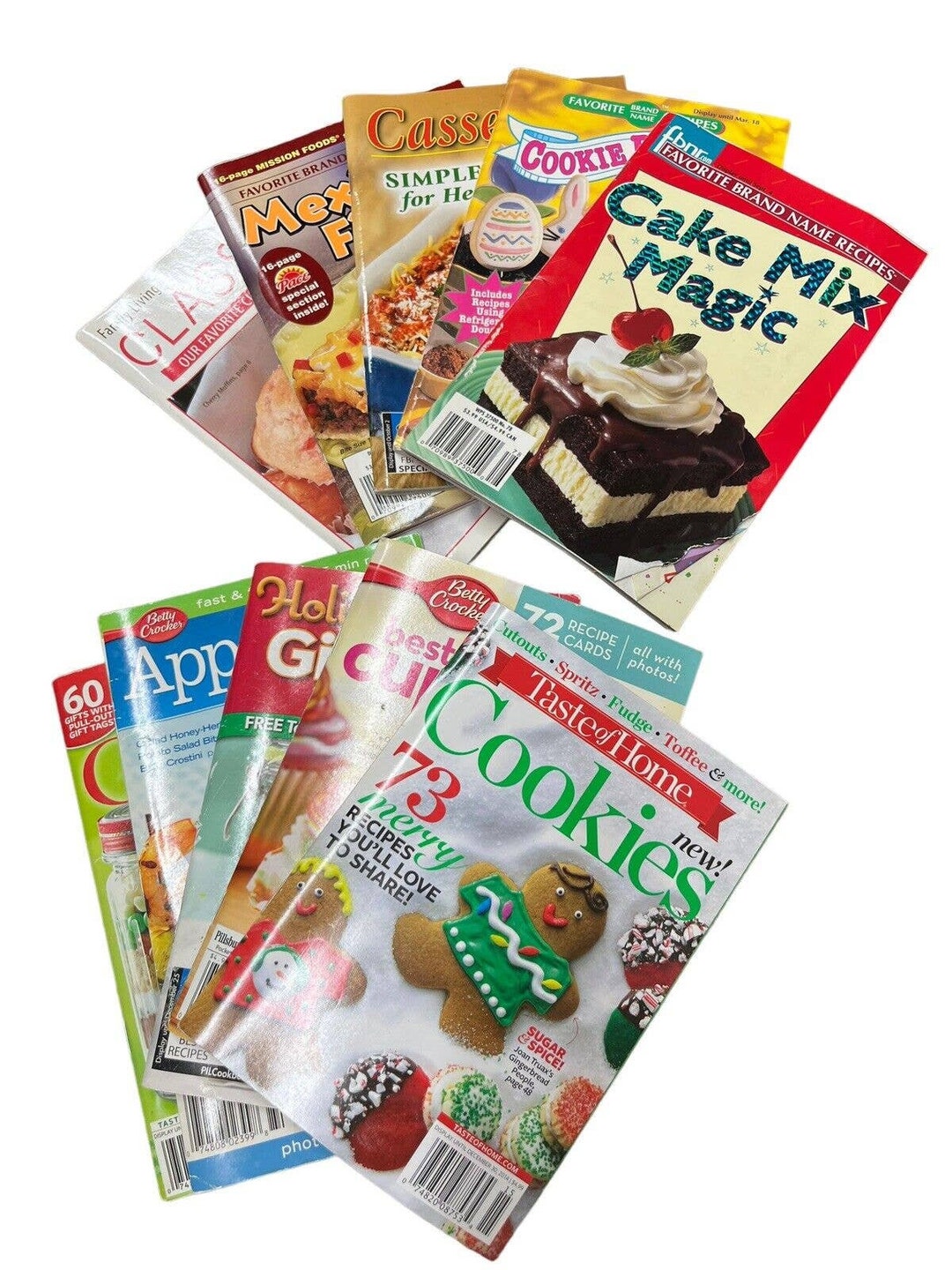 Lot of 10 VTG Paperback Cookbooks Recipes Book Holidays Cupcakes ...