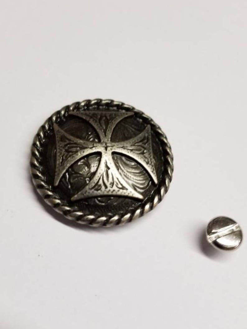 Maltese Cross Conchos, Decorative Metal Conchos, 1 1/2 Inch Conchos ...