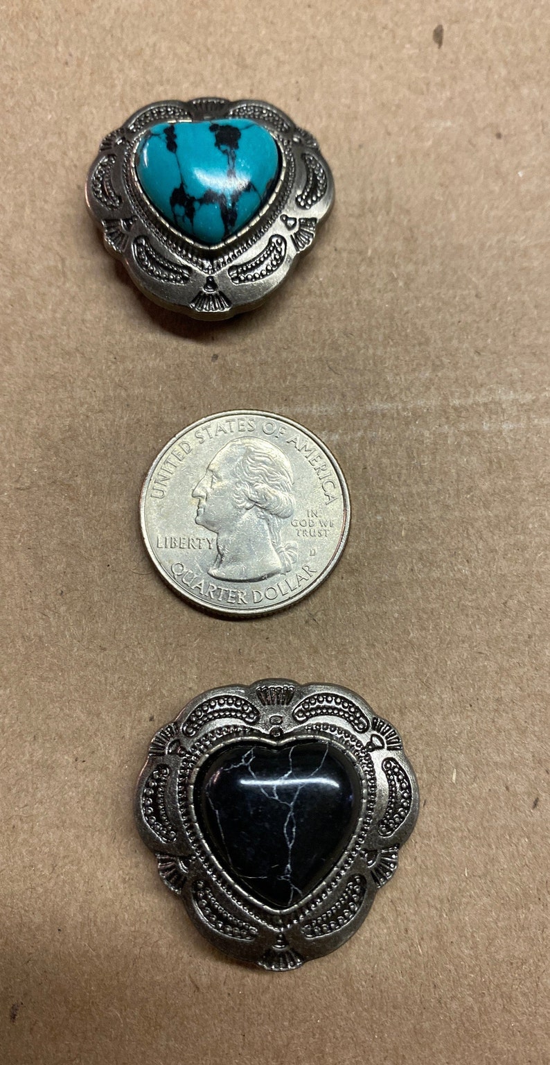 Heart Shaped Concho Western Concho Conchos Natural Stone | Etsy