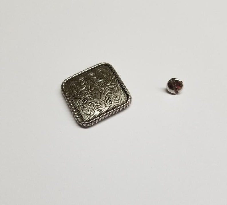 Rope Trim Square Concho, 1-1/4 Inch Square Conchos, Screwback, Screw ...