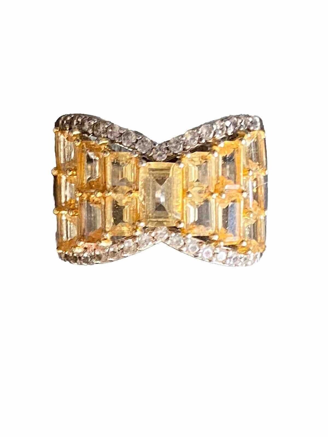 BBJ Ring Tourmaline White Spinel Sterling Silver 925 Size 7.75 Bow Tie ...