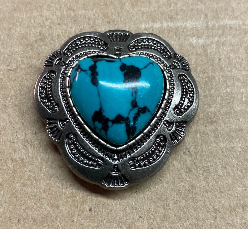 Heart Shaped Concho Western Concho Conchos Natural Stone | Etsy