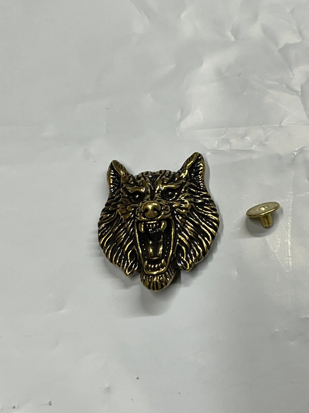 Antique Gold Tone 3-D Wolf Conchos, Concho, Concho, 1 1/8 Inch Conchos ...