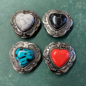 Heart Shaped Concho - Western Concho - Conchos - Natural Stone Concho ...