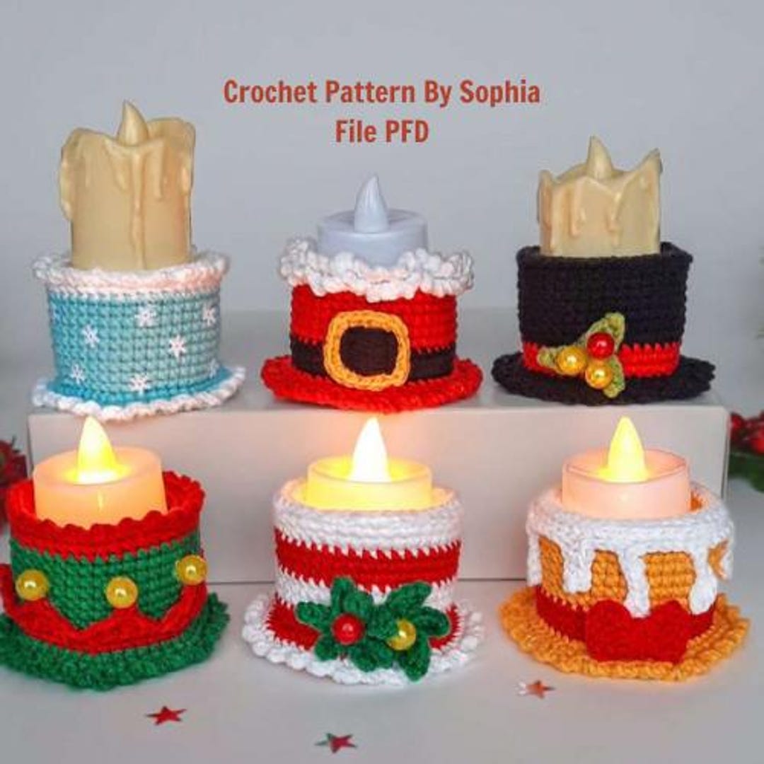Crochet Christmas Candle Cover Pattern - Holiday Decoration Tutorial ...