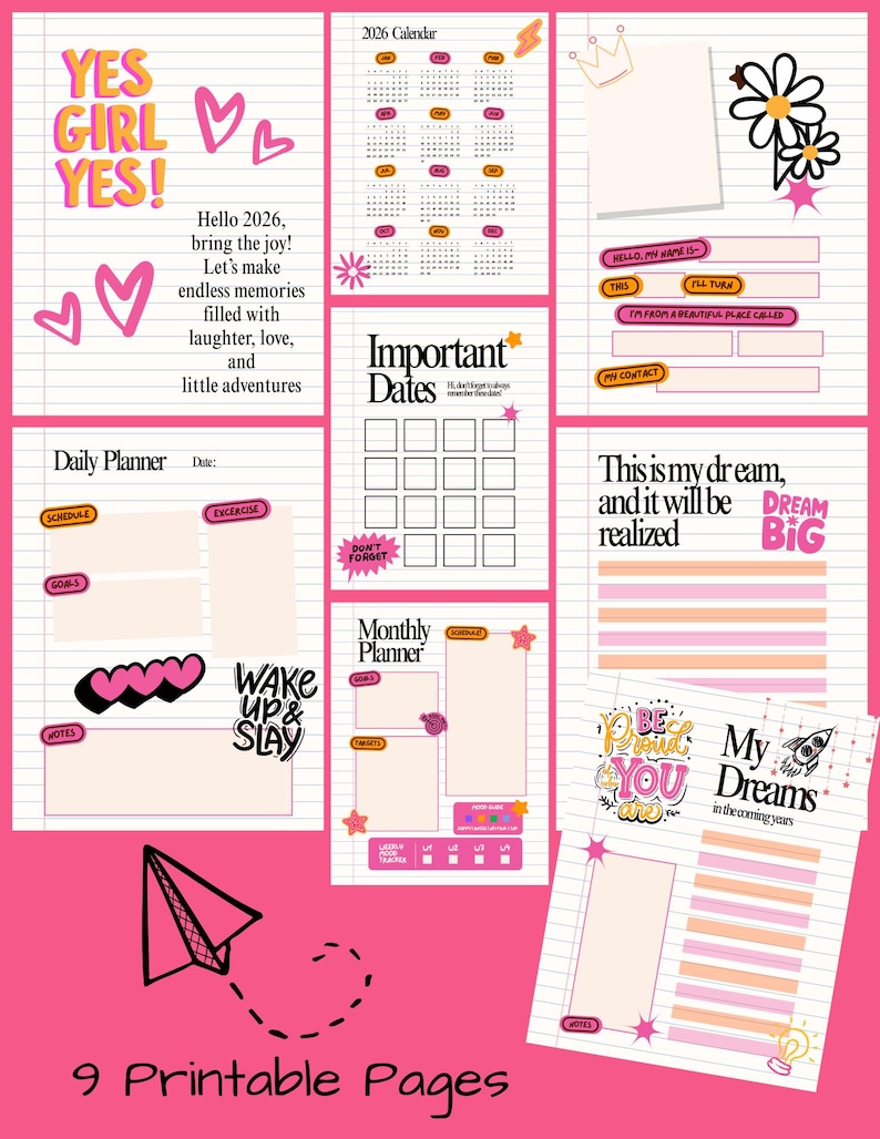 Teen 2026 Printable Planner - Etsy Canada