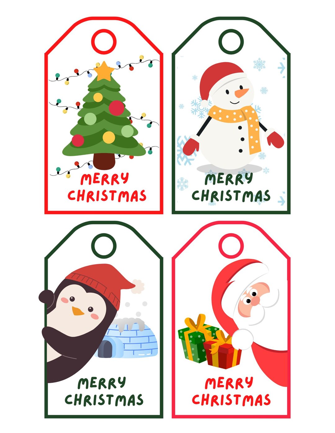 Printable Large Christmas Tags - Etsy