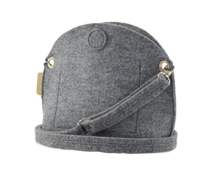 Small Felt Purse Gray Minimalist Crossbody Felt Handbag | Etsy