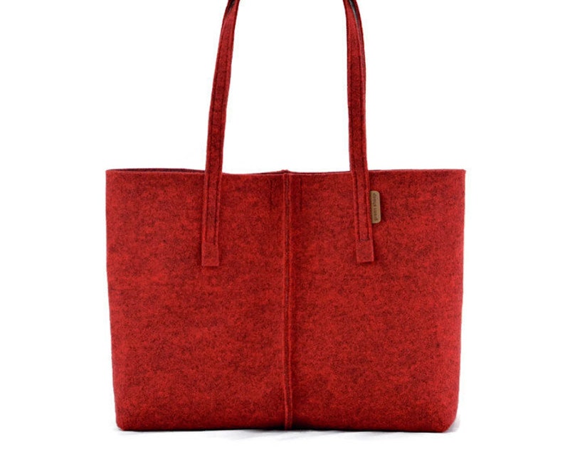 Red Felt Purse, Tote Bag, Felt Bag, Maroon Bag, Maroon Purse, Dark Red ...
