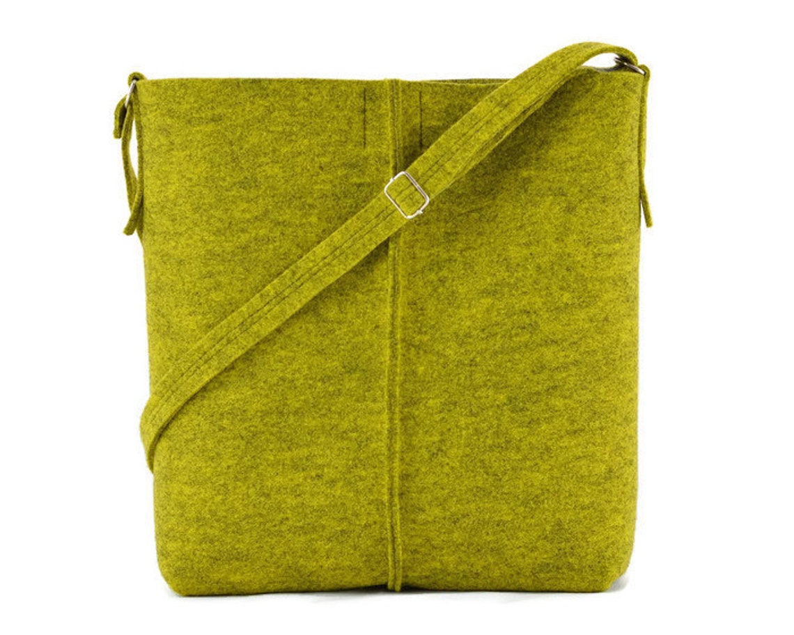 Crossbody felt purse Lime green bag minimalist handbag | Etsy