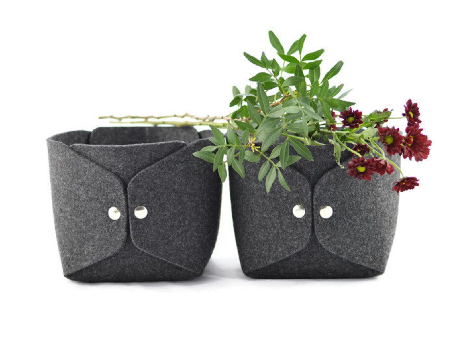 Nordic Style Felt Storage Box, Small Charcoal Felt Basket, Bathroom ...
