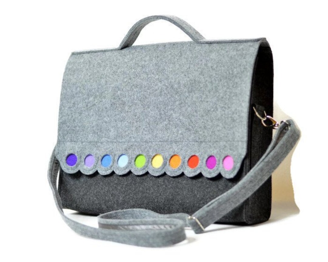 Laptop Bag for 15'6, Colorful Felt Crossbody Bag, Messenger Bag,rainbow ...