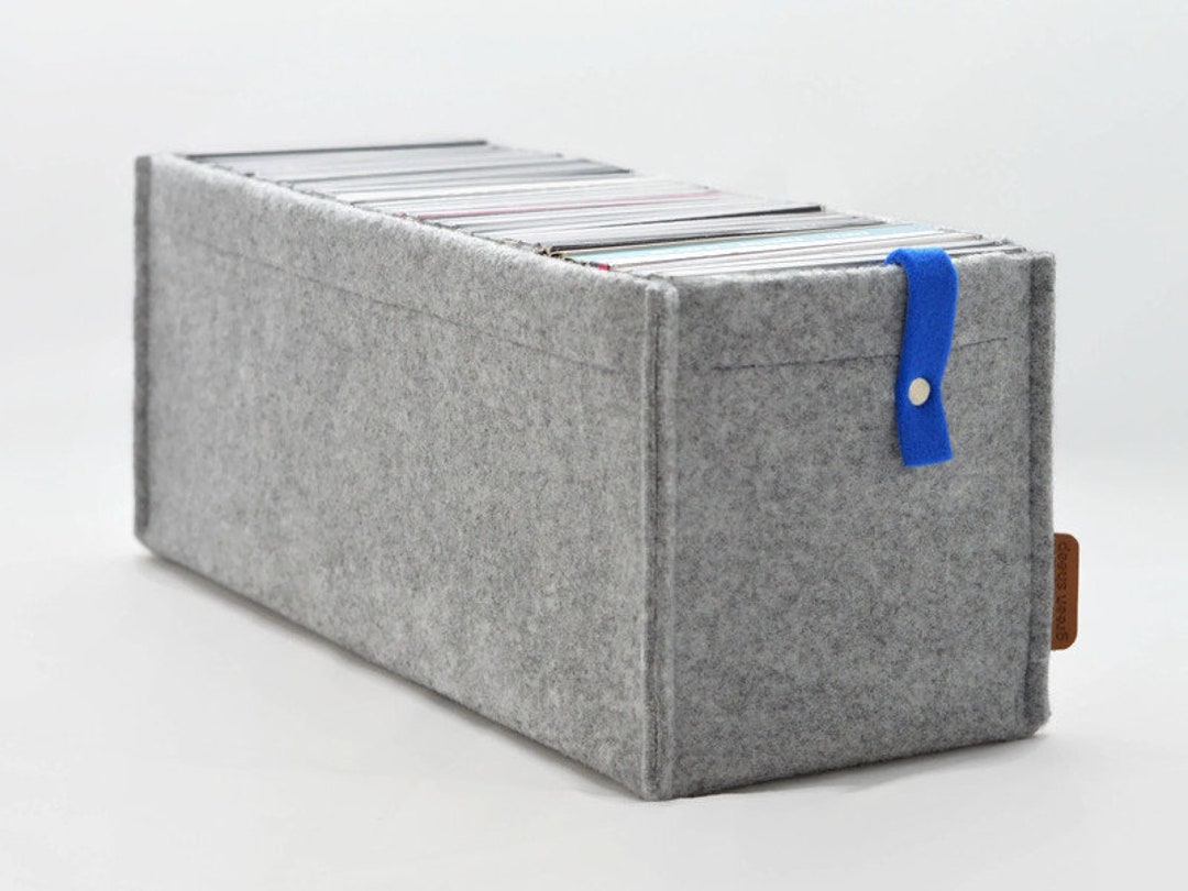 CD Box, Felt Basket, CD Storage, Minimalist Scandinavian Style Gray CD ...