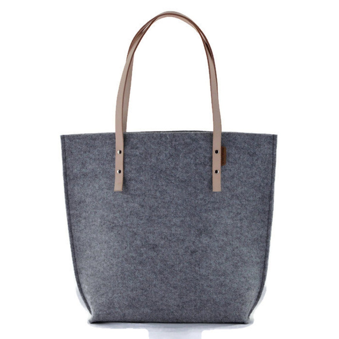 Felt Bag With Leather Handles Minimalist Felt Handbag Felt - Etsy