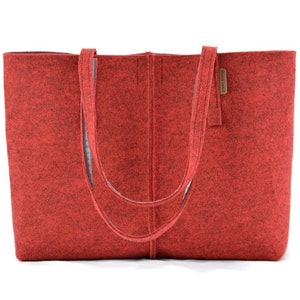 Red Felt Purse, Tote Bag, Felt Bag, Maroon Bag, Maroon Purse, Dark Red ...