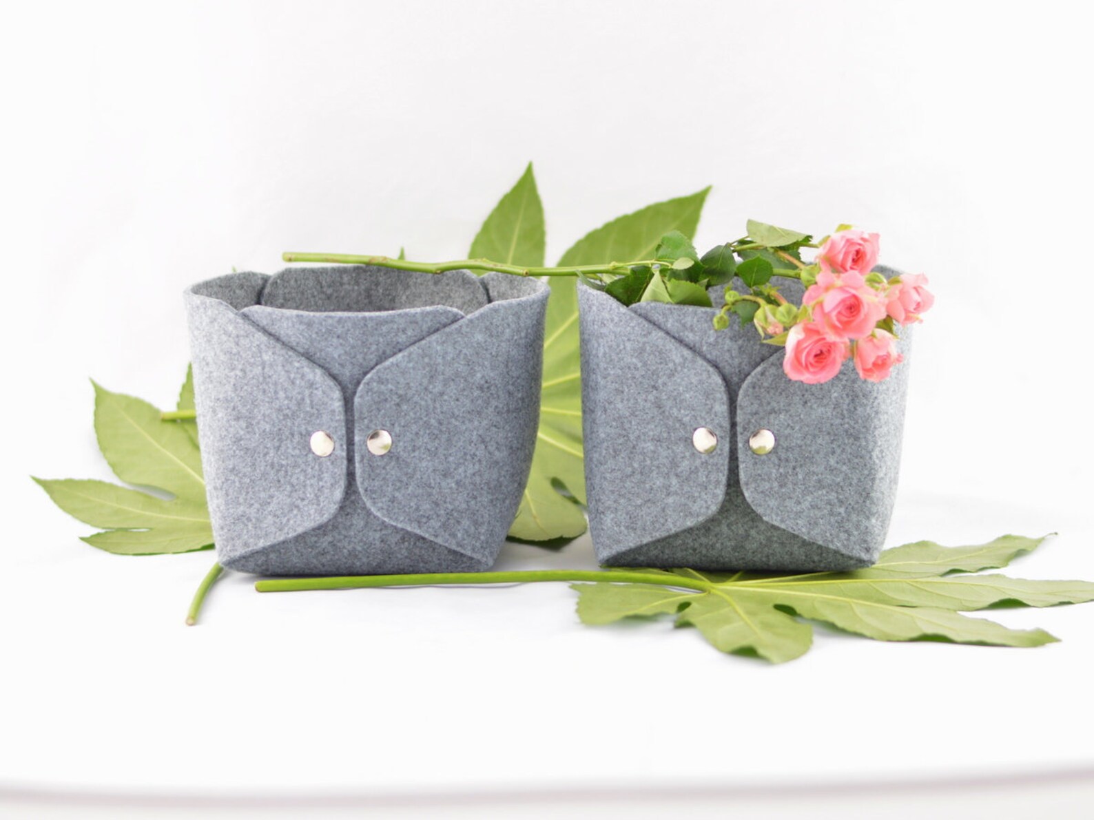 Nordic Style Felt Storage Box Small Charcoal Felt Basket - Etsy